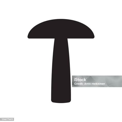 버섯 모양 아이콘 샴페인 실루엣 심플한 플랫 셰이프 두꺼비 기호와 로고 기호 벡터 일러스트 이미지입니다 흰색 배경에 격리 Boletus에 대한 스톡 벡터 아트 및 기타