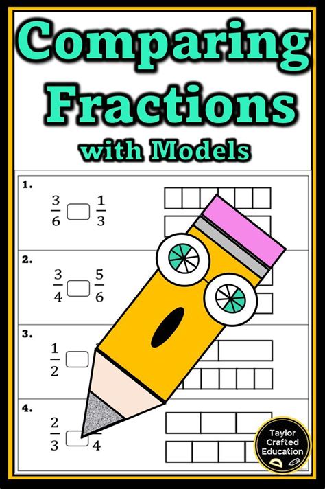 Comparing Fractions With Models Worksheet Great For 3rd Or 4th Grade