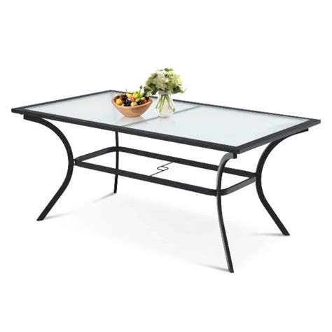 Alpulon Mix And Match 66 In X 38 In Black Steel Rectangular Glass Top