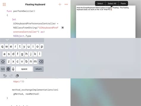 Try Out Ipads Hidden Floating Keyboard In Swift Playgrounds
