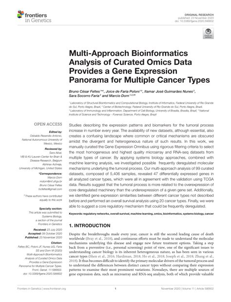 Pdf Multi Approach Bioinformatics Analysis Of Curated Omics Data Provides A Gene Expression