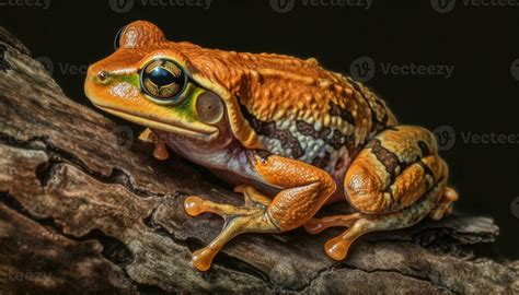 Poisonous Toad Sitting On Wet Branch Outdoors Generated By Ai 26350560