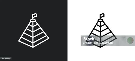 통계 피라미드 윤곽선 아이콘은 흰색과 검은색입니다 통계 피라미드 플랫 벡터 아이콘은 웹 모바일 앱 및 Ui에 대한 비즈니스 컬렉션에서 제공됩니다 0명에 대한 스톡 벡터 아트