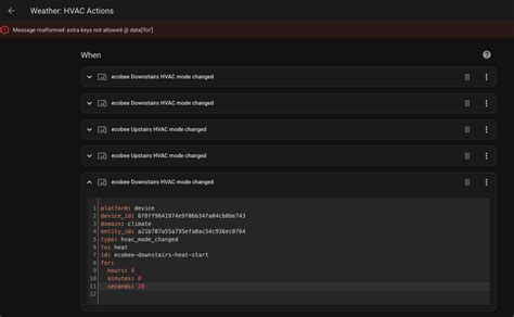 Message Malformed Extra Keys Not Allowed Data For Configuration