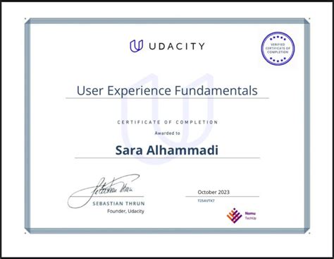Sara Alhammadi On Linkedin I Have Completed The User Experience Fundamentals Course Provided By