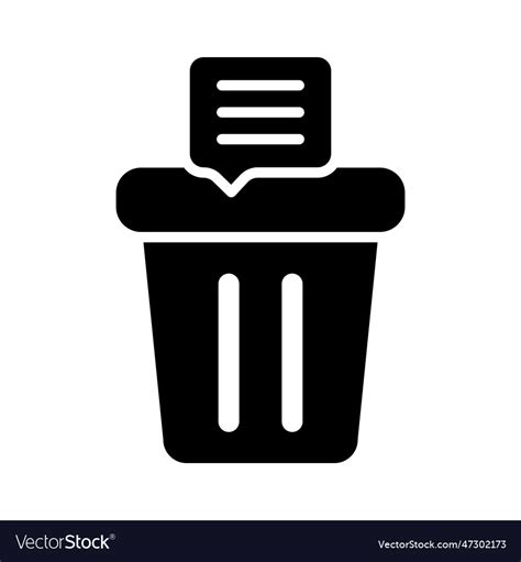 Delete Message Glyph Icon For Personal Royalty Free Vector