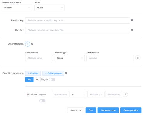 Membangun Operasi Api Amazon Dynamodb