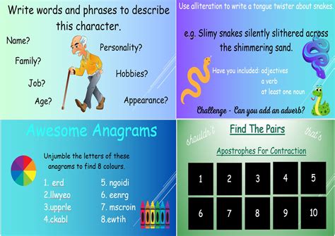 50 Five Minute Spag Lesson Opener Activities Teaching Resources