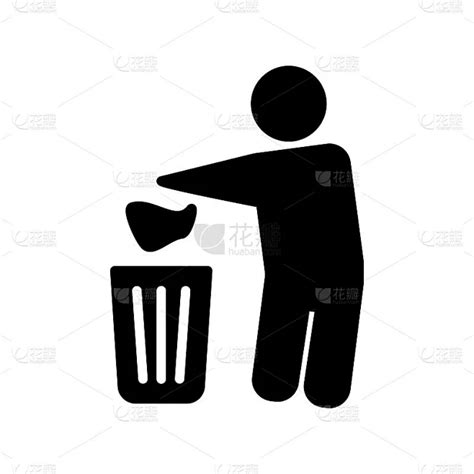 不乱扔图标设计矢量模板插图符号和符号eps 10在白色背景素材 花瓣网