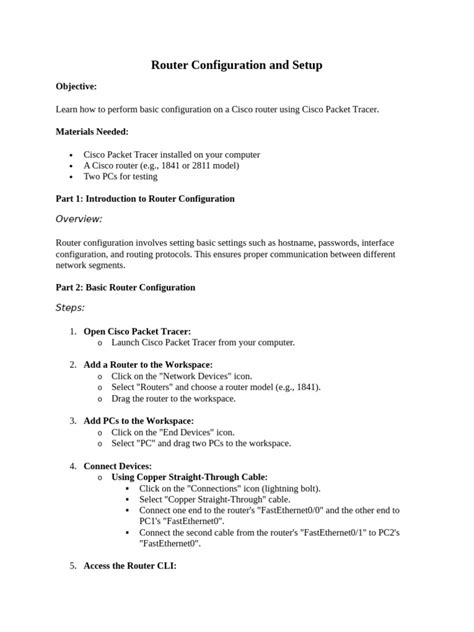 Router Configuration And Setup Pdf Router Computing Ip Address