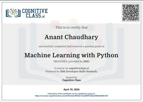 Anant Chaudhary On Linkedin Machinelearning Python Certification