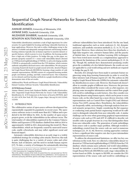 Pdf Sequential Graph Neural Networks For Source Code Vulnerability