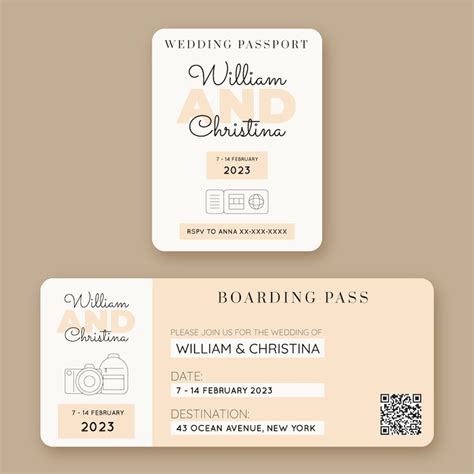 Wedding Passport Template Poet Wavy Modern Wedding Invitation The