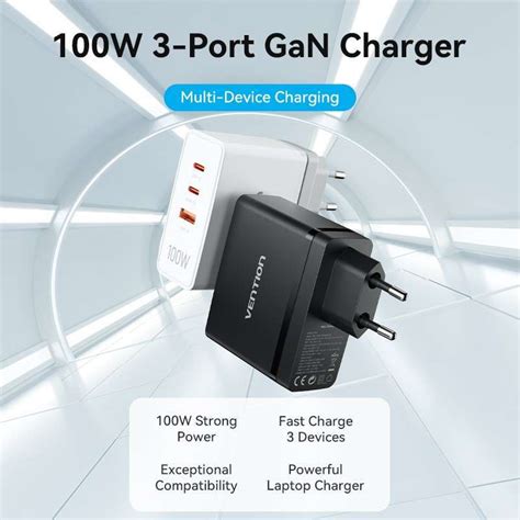 Jual Vention Adaptor Kepala Charger Usb C Gan Charger Pd Qc Laptop Feg Black Di Seller Mall