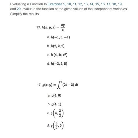 Solved Evaluating A Function In Exercises Chegg Com