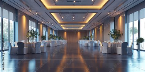 Elegant Empty Big Banquet Hall Luxurious Empty Banquet Hall With