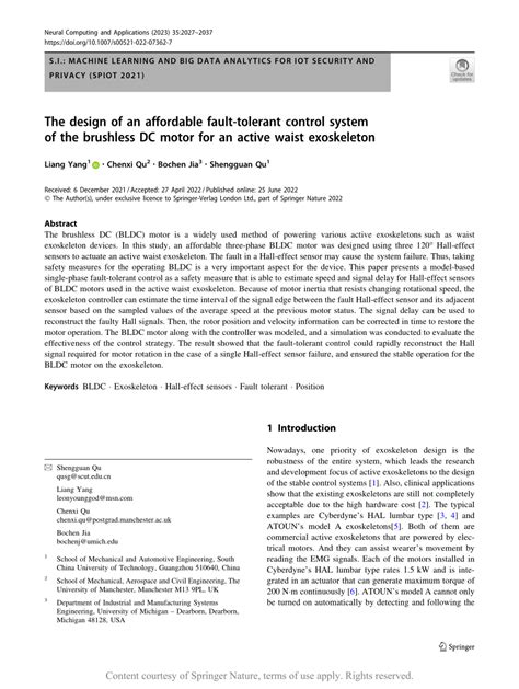 The Design Of An Affordable Fault Tolerant Control System Of The Brushless DC Motor For An