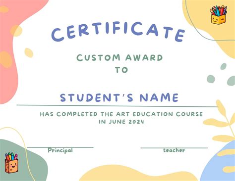Custom Award Certificate Canva Template Editable Digital Classroom