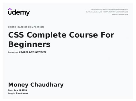 Money Chaudhary On Linkedin Udemy Css Webdevelopment Continuouslearning Udemycertificate