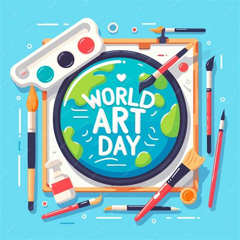 Premium Vector World Art Day Vector Illustration Poster Banner