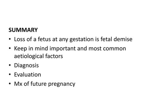 Intrauterine Fetal Demise Pptx Pregnancy Reproductive Health