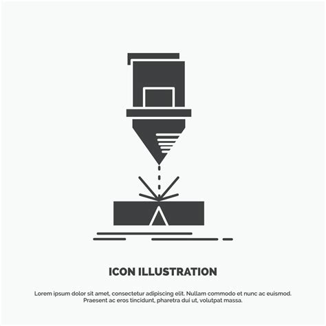 Cutting Engineering Fabrication Laser Steel Icon Glyph Vector Gray Symbol For Ui And Ux