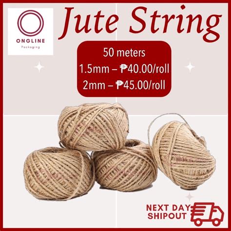 50 Meters Jute String Abaca Twine Rope Shopee Philippines
