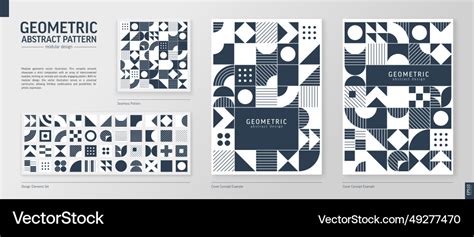 Geometric Retro Pattern Monochrome Abstract Shape Vector Image