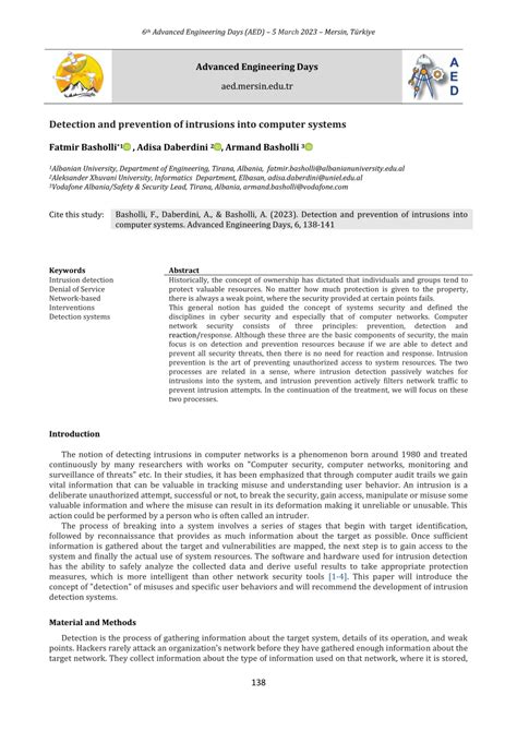 Pdf Detection And Prevention Of Intrusions Into Computer Systems