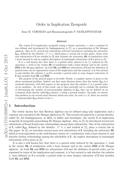 Pdf Order In Implication Zroupoids