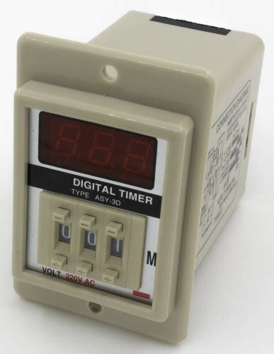 Asy 3d Ac 220v 99 9min On Delay Dpdt White Case Digital Time Relay