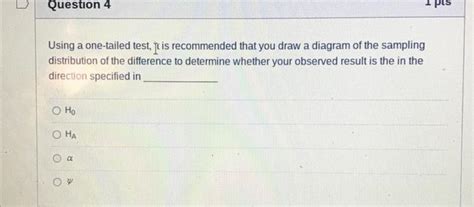 Solved Question Using A One Tailed Test It Is Recommended Chegg Com