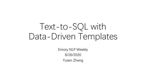 Text To Sql With Data Driven Templates Ppt