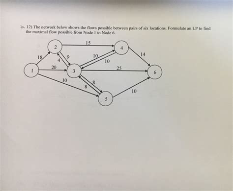 solved 12 the network below shows the flows possible