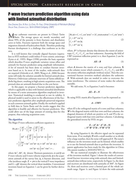 Pdf P Wave Fracture Prediction Algorithm Using Data With Limited