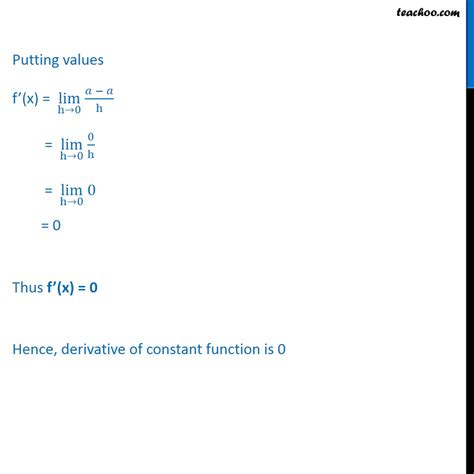 Example 11 Find Derivative Of Constant Function Fx A