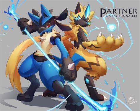 Lucario And Zeraora Pokemon Drawn By Maoj Danbooru