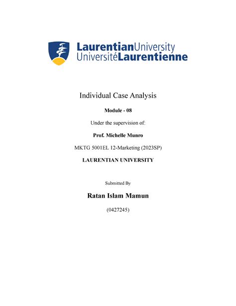 Individual Assignment Ratan Islam Mamun Module 08 Individual Case