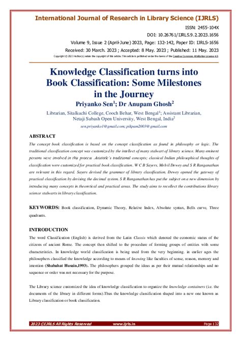 Pdf Knowledge Classification Turns Into Book Classification Some Milestones In The Journey