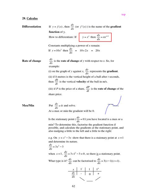 Maths Igcse 62 64 Pdf Derivative Mathematical Analysis