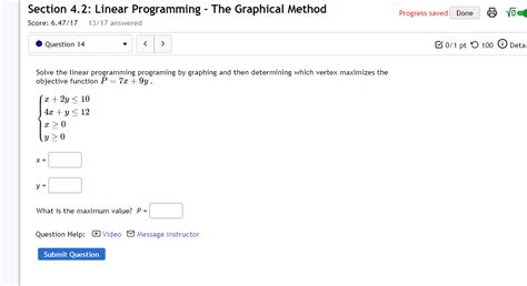 solved solve the linear programming programing by graphing