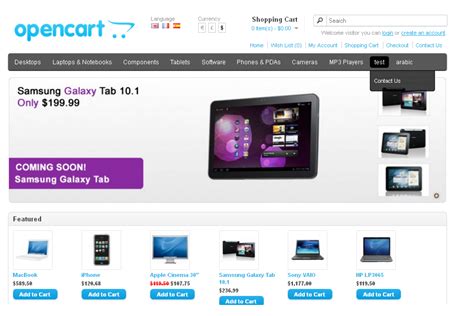 Opencart Custom Opencart Header Menu Free X