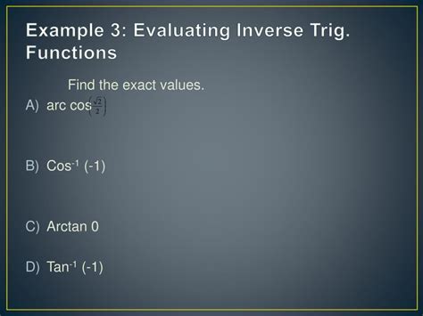 PPT Inverse Trigonometric Functions PowerPoint Presentation Free Download ID
