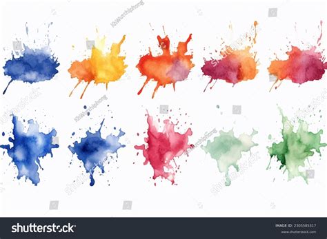 Set Watercolor Blobs Isolated On White Stock Illustration 2305585317 Shutterstock
