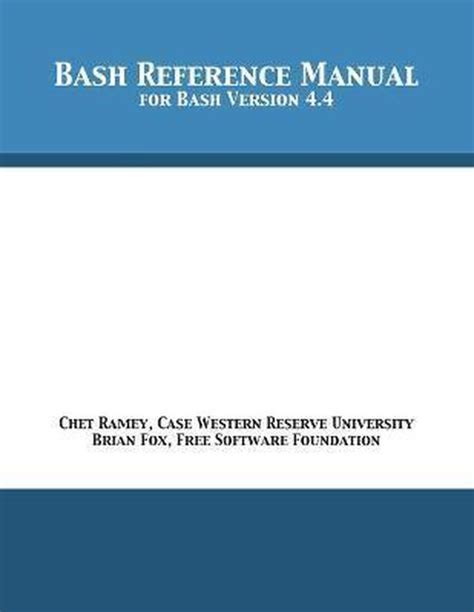 Bash Reference Manual 9781680921748 Chet Ramey Boeken Bol