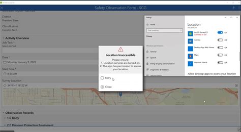 location inaccessible error while the location set esri community