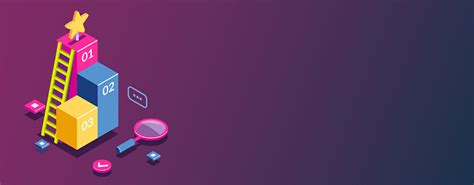 웹 서식 파일용 3d 인포 그래픽입니다 그래픽의 배경에 돋보기와 사다리 웹 배너 인포 그래픽 영웅 이미지에 사용할 수 있습니다 평면 아이소메트릭 벡터 일러스트입니다 1위에