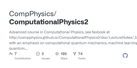 Github Compphysics Computationalphysics Advanced Course In Computational Physics See