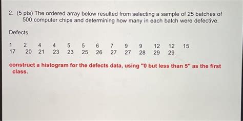 Solved 2 5 Pts The Ordered Array Below Resulted From