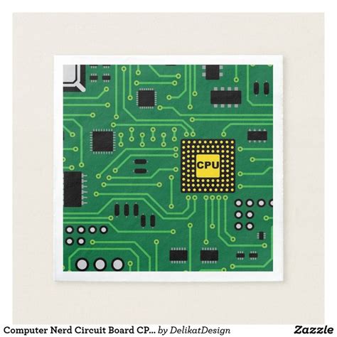 computer nerd circuit board cpu napkin